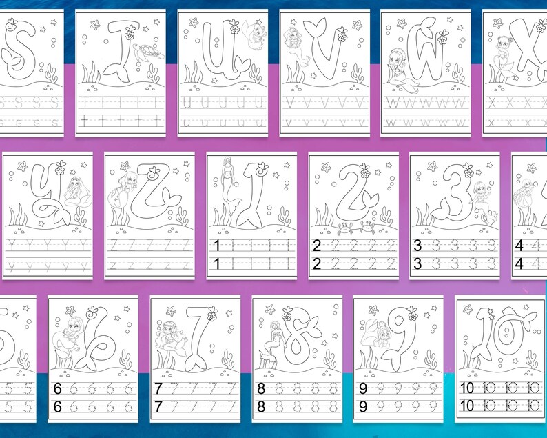 Mermaid Printable Handwriting Worksheets, Mermaid Coloring Pages ...