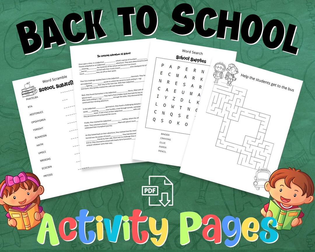 Back to School Activities, Printable Games, Back to School Printable ...