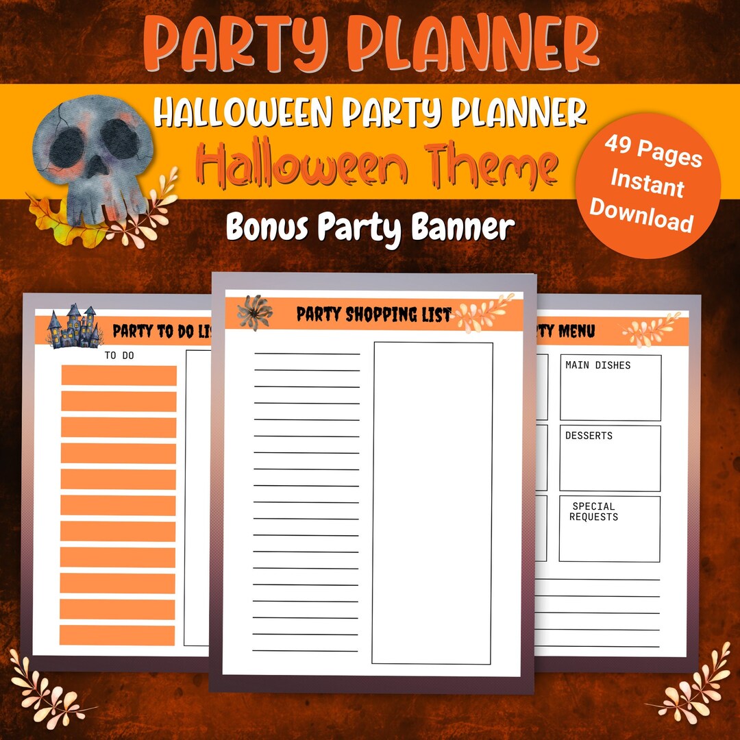 Halloween Party Planner, Printable Party Planner, Halloween Schedule ...