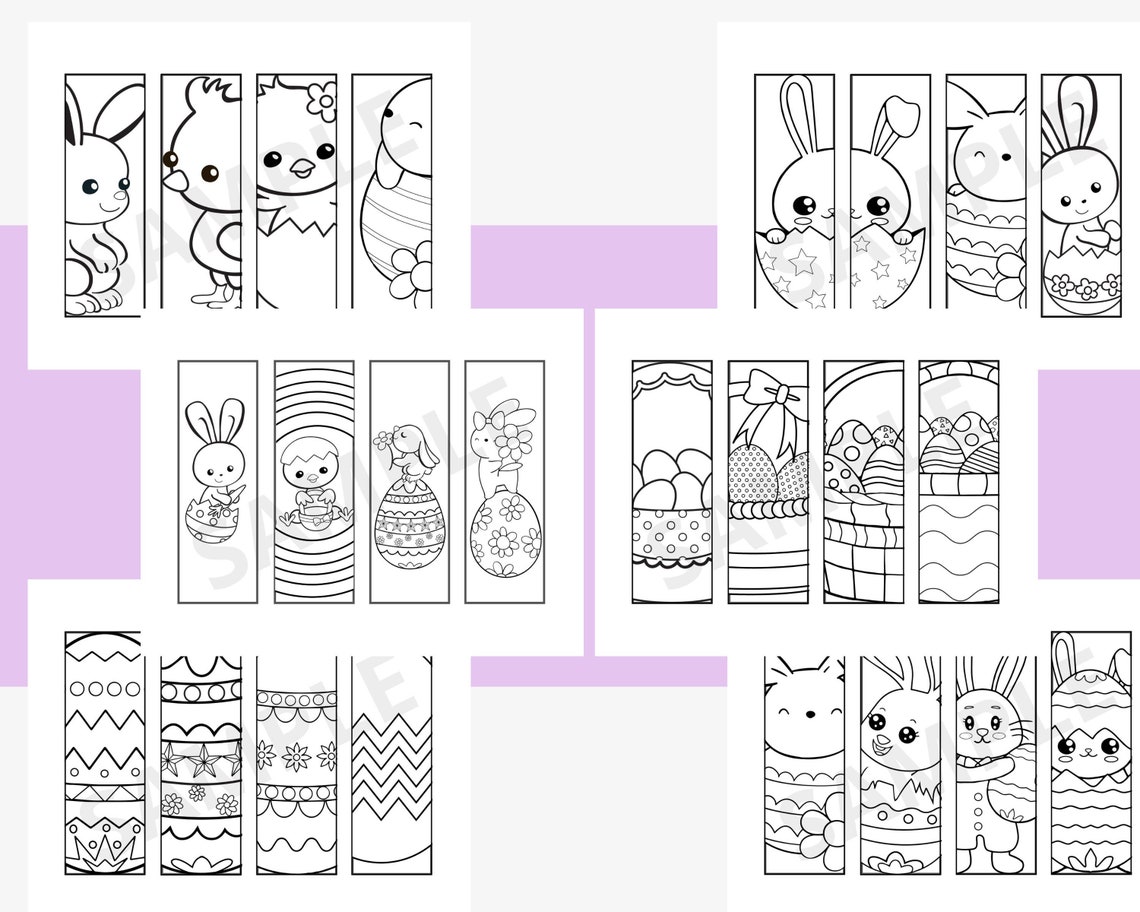 Easter Bookmark Printable, Easter Coloring Bookmarks, Printable ...