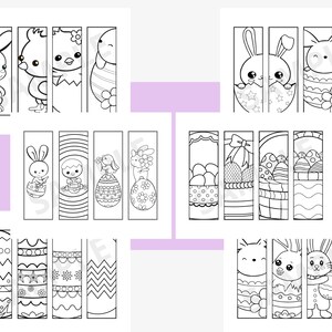 Easter Bookmark Printable, Easter Coloring Bookmarks, Printable ...