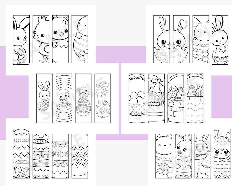 Easter Bookmark Printable, Easter Coloring Bookmarks, Printable ...