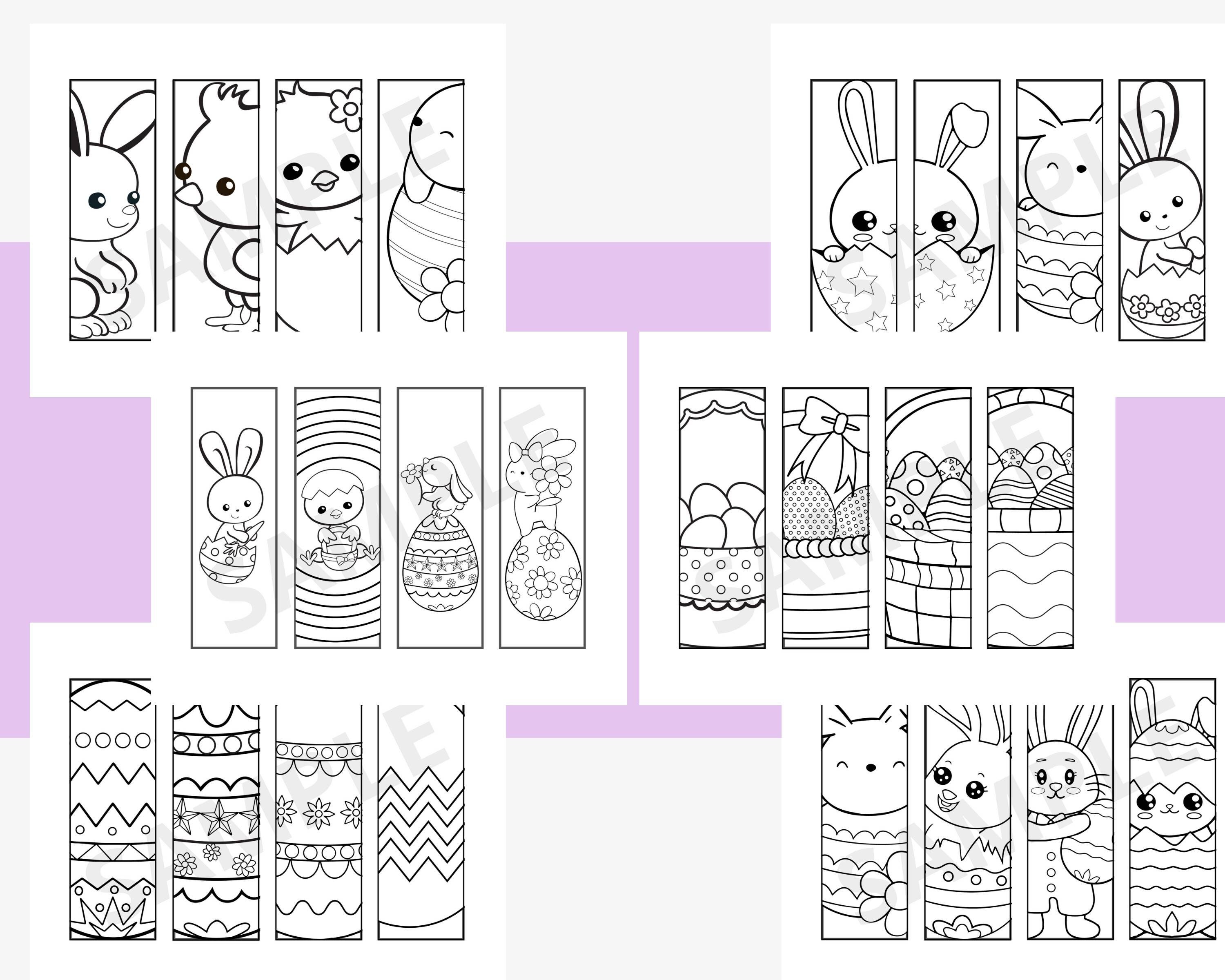 Easter Bookmark Printable, Easter Coloring Bookmarks, Printable ...