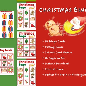 Christmas Bingo Printable, Christmas Printables for Kids, Holiday Bingo ...