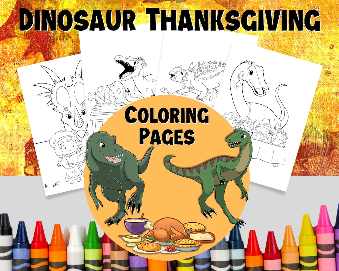 Dinosaur Thanksgiving Coloring Pages, Dinosaur Coloring Sheets for Kids ...