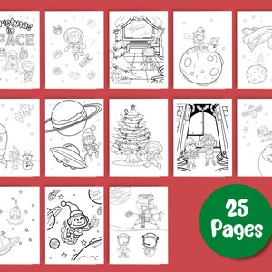 Astronaut Christmas Coloring Pages, Astronaut Printable Space Coloring ...
