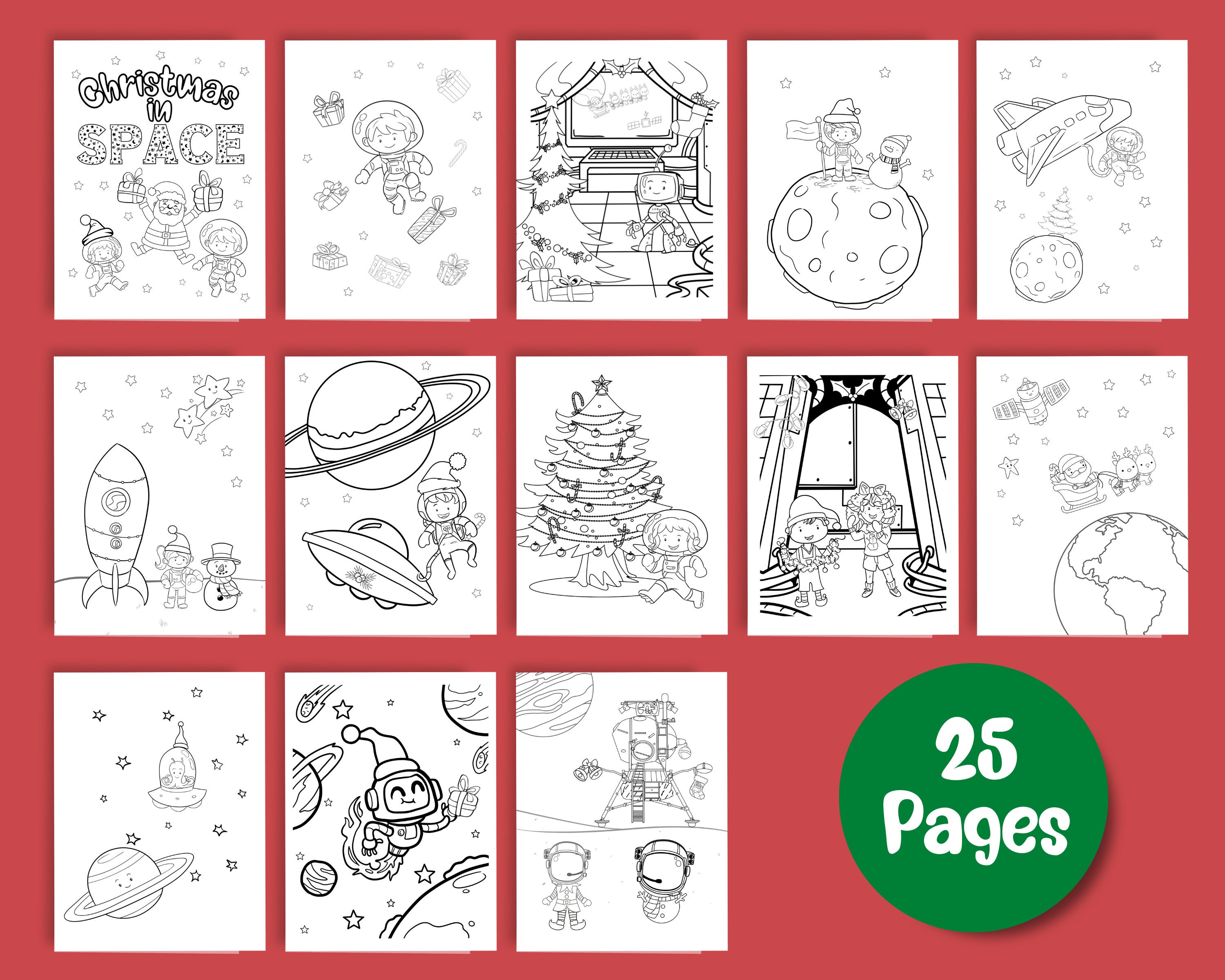 Astronaut Christmas Coloring Pages, Astronaut Printable Space Coloring ...