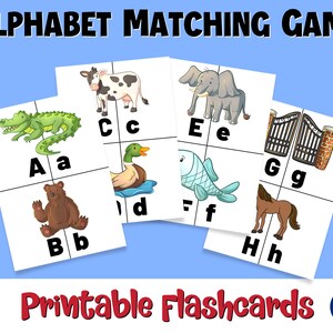Alphabet Matching Game, Printable Alphabet Flashcard, Letter Game ...