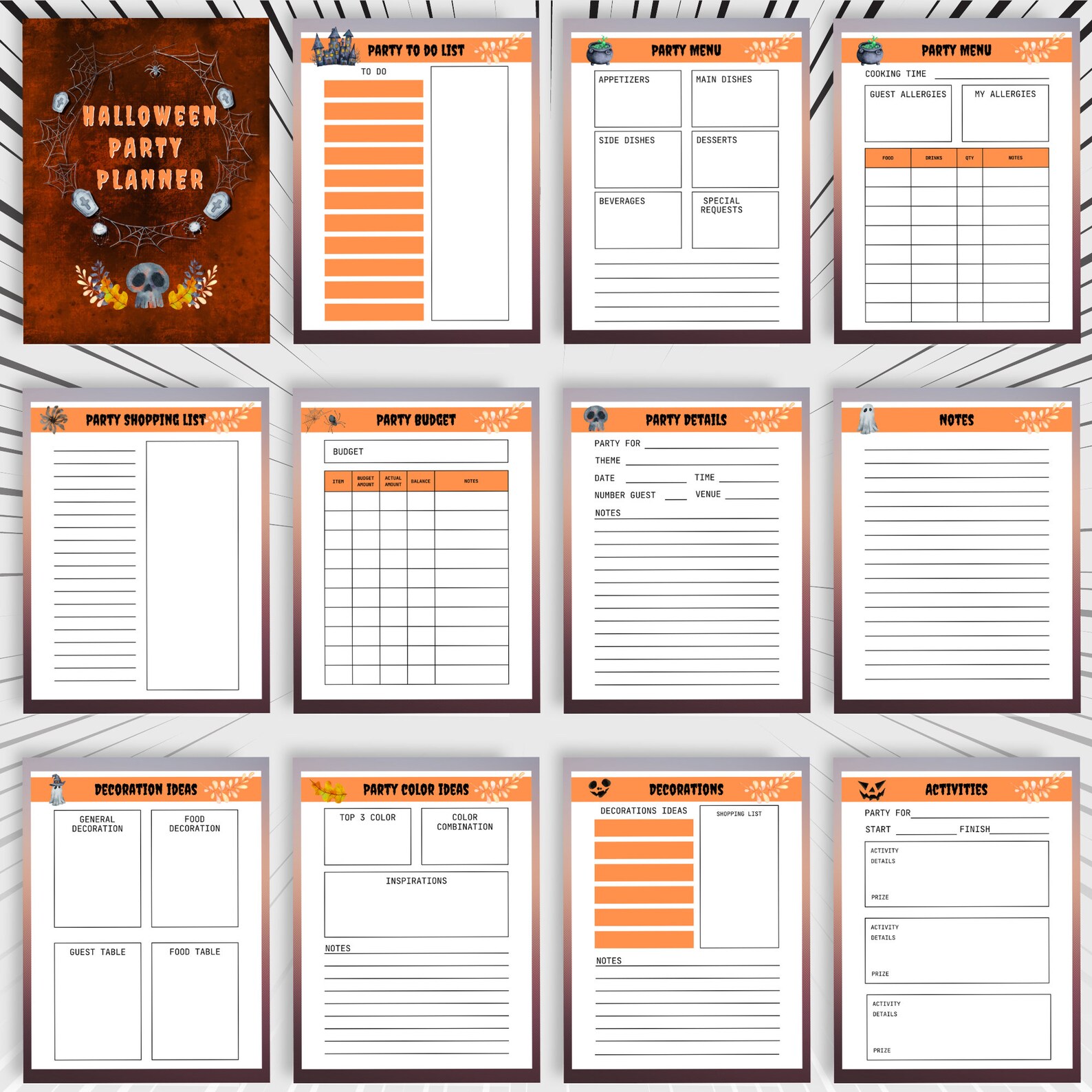 Halloween Party Planner, Printable Party Planner, Halloween Schedule ...