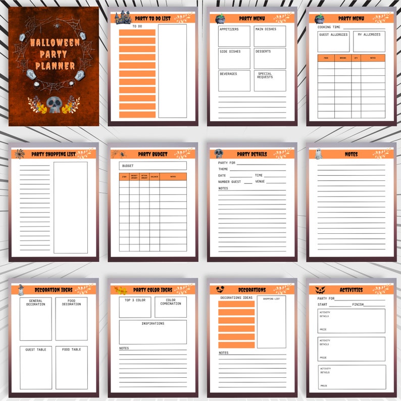 Halloween Party Planner, Printable Party Planner, Halloween Schedule ...