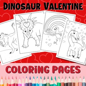 Dinosaur Valentines Coloring Pages, Valentine Coloring Sheets for Kids ...