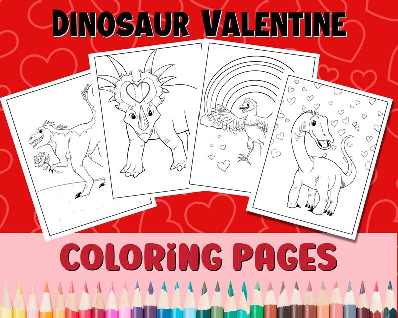 Dinosaur Valentines Coloring Pages, Valentine Coloring Sheets for Kids ...