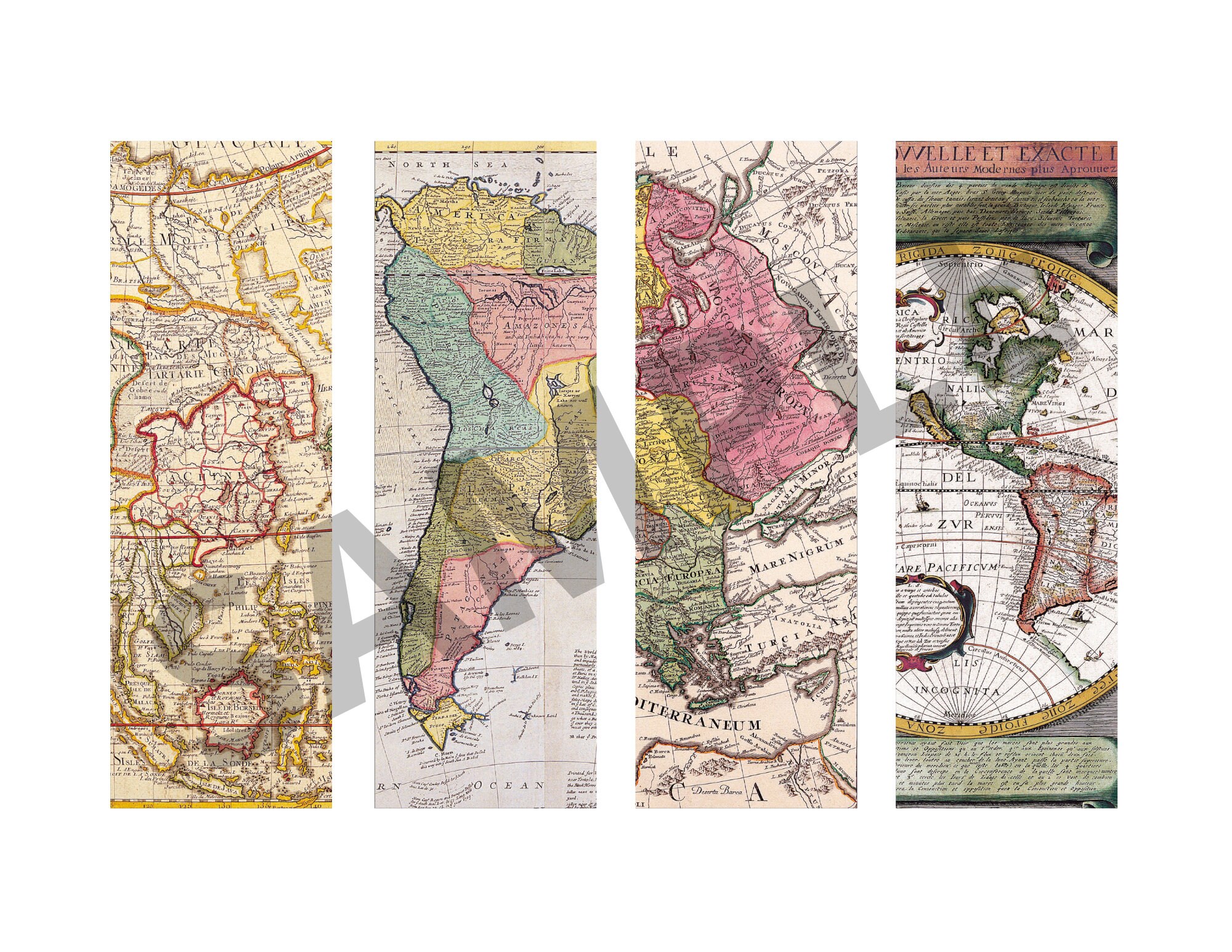 Vintage Maps Printables, Printable Bookmark, Old World Map Print ...