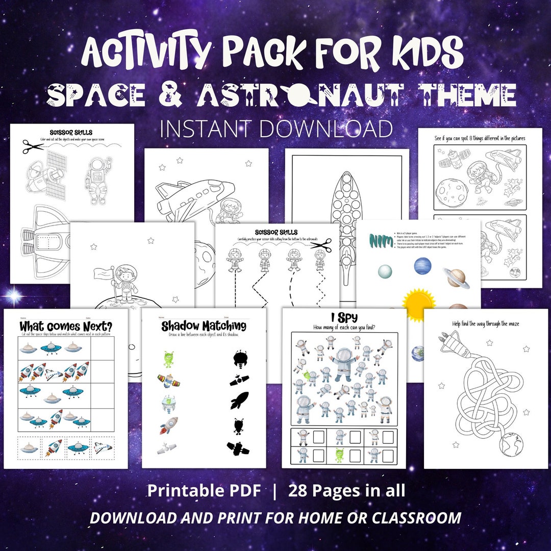 Space Printable Activities, Space Games, Space Coloring Pages, Astronaut Printable Puzzles for ...