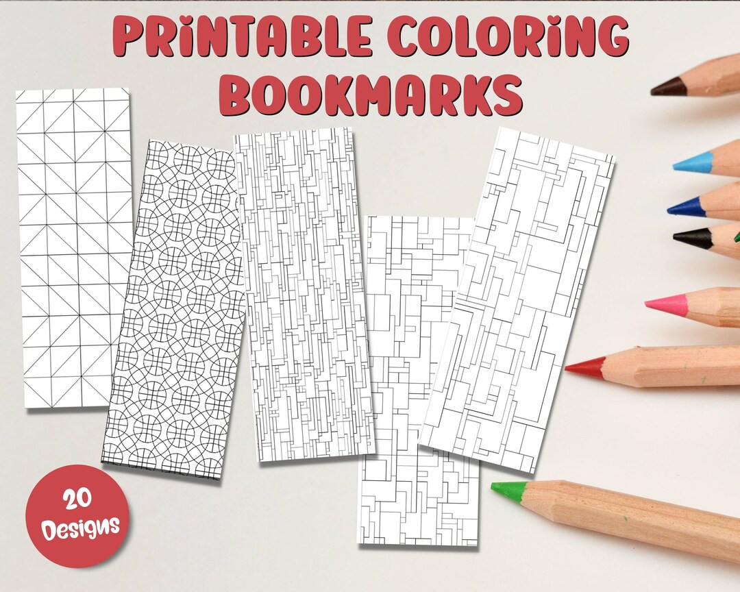 Printable Coloring Bookmarks, Printable Bookmark, Geometric Coloring ...