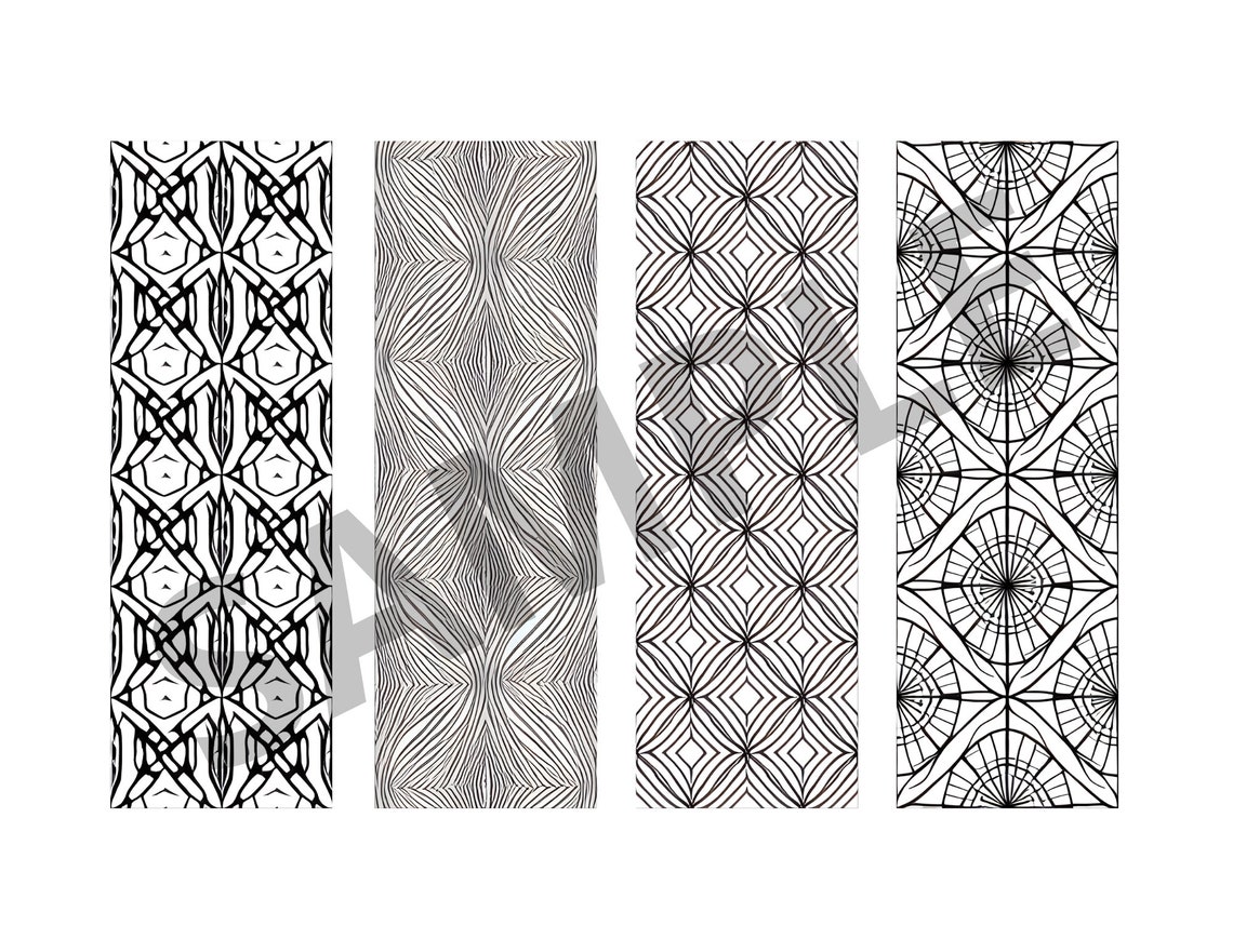Printable Coloring Bookmarks, Printable Bookmark, Abstract Coloring ...