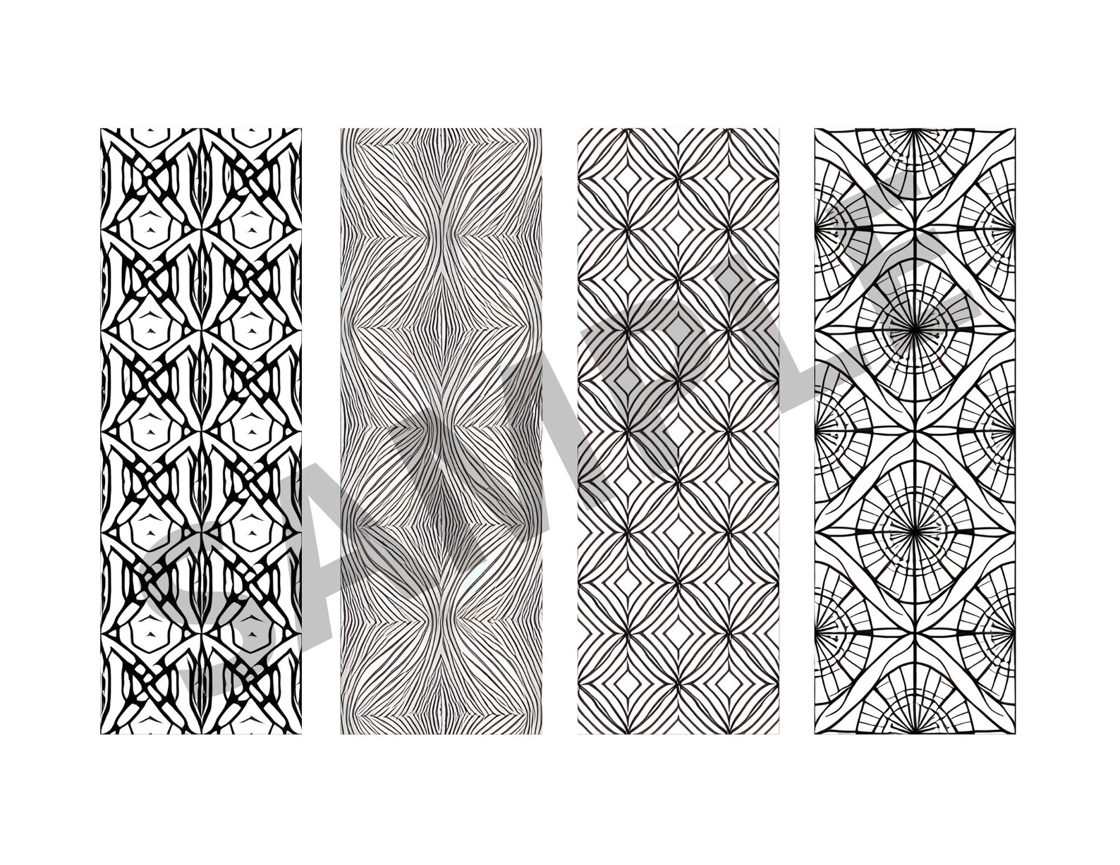 Printable Coloring Bookmarks, Printable Bookmark, Abstract Coloring ...