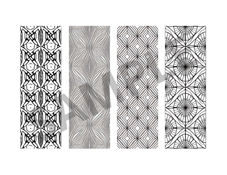 Printable Coloring Bookmarks, Printable Bookmark, Abstract Coloring ...