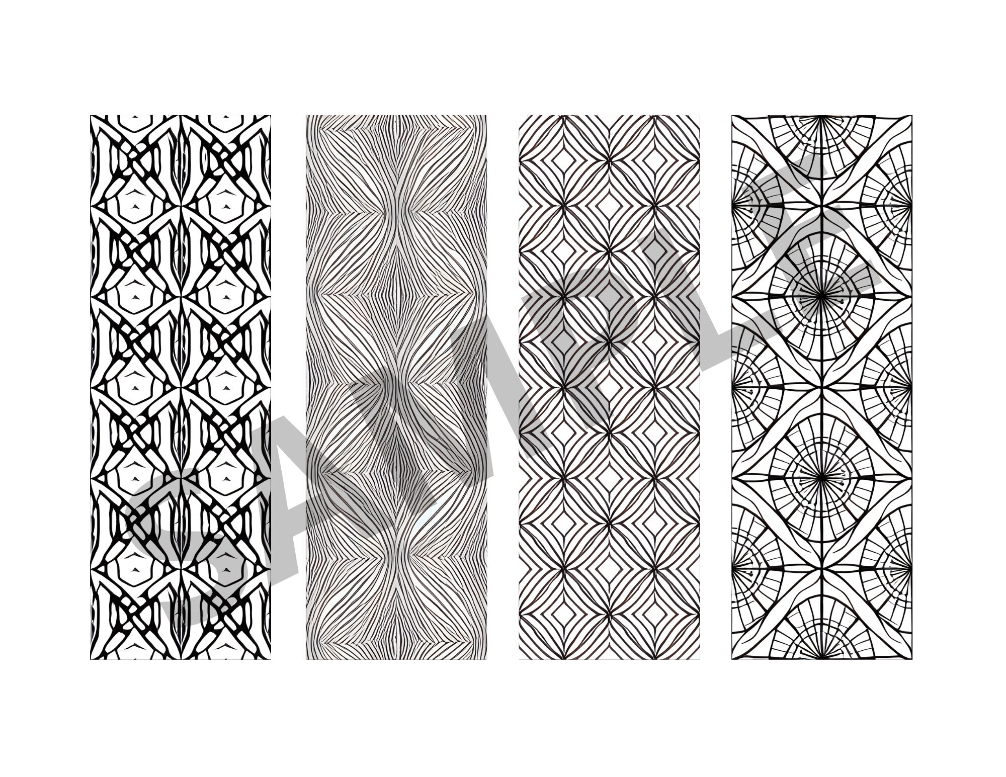 Printable Coloring Bookmarks, Printable Bookmark, Abstract Coloring ...