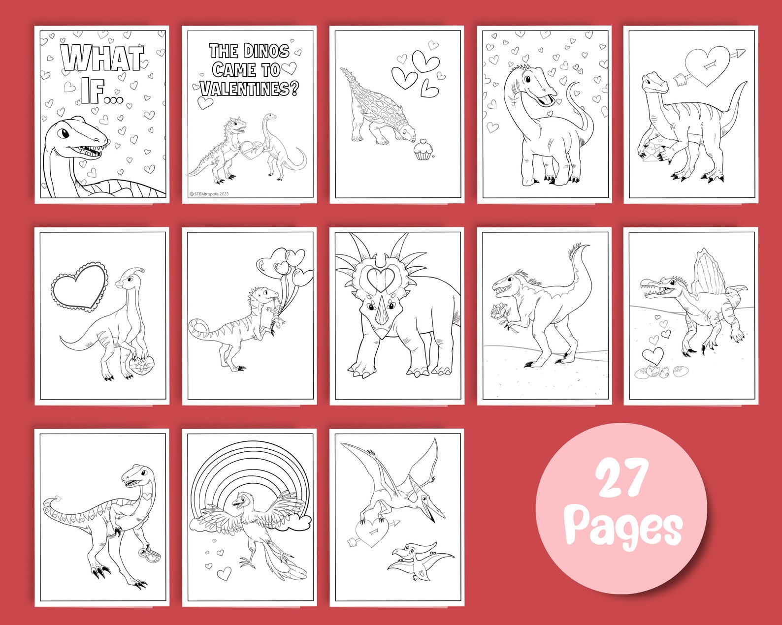 Dinosaur Valentines Coloring Pages, Valentine Coloring Sheets for Kids ...