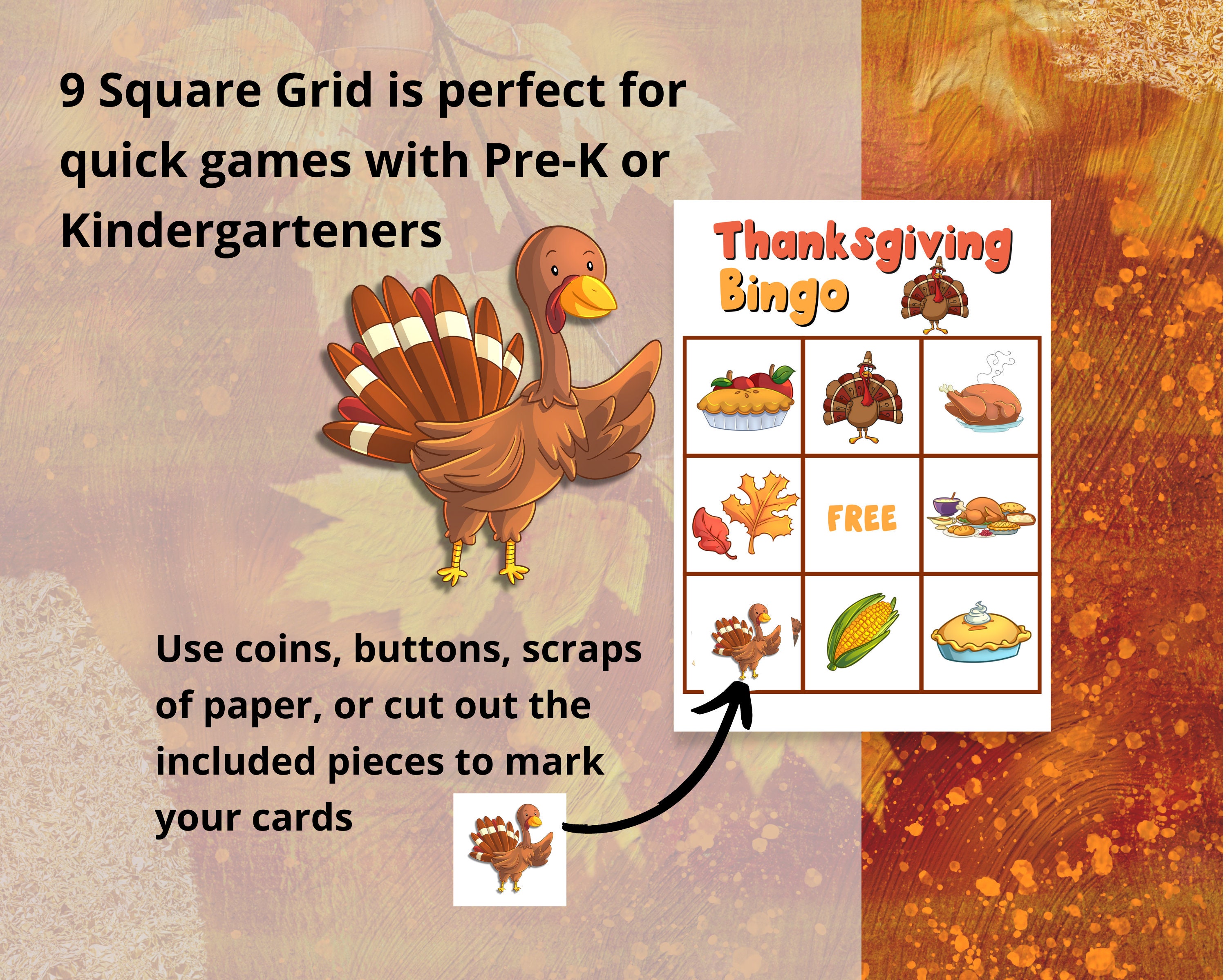 Thanksgiving Bingo Printable, Thanksgiving Printables for Kids, Pre-k ...