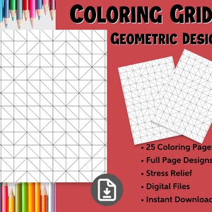 Coloring Grids, Geometric Coloring Pages, Shapes to Color, Abstract ...