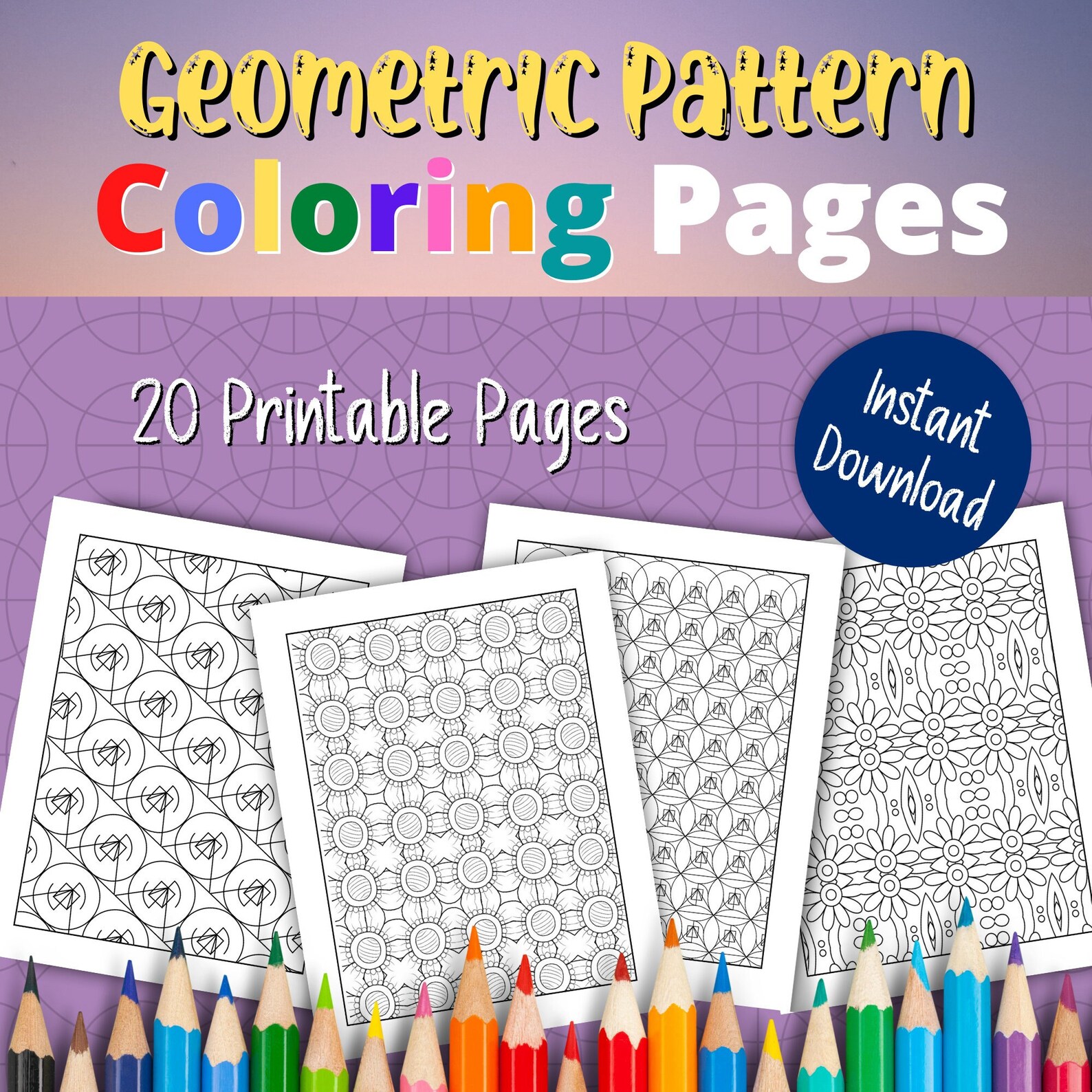 Geometric Coloring Pages, Printable Coloring Pages, Coloring Therapy ...