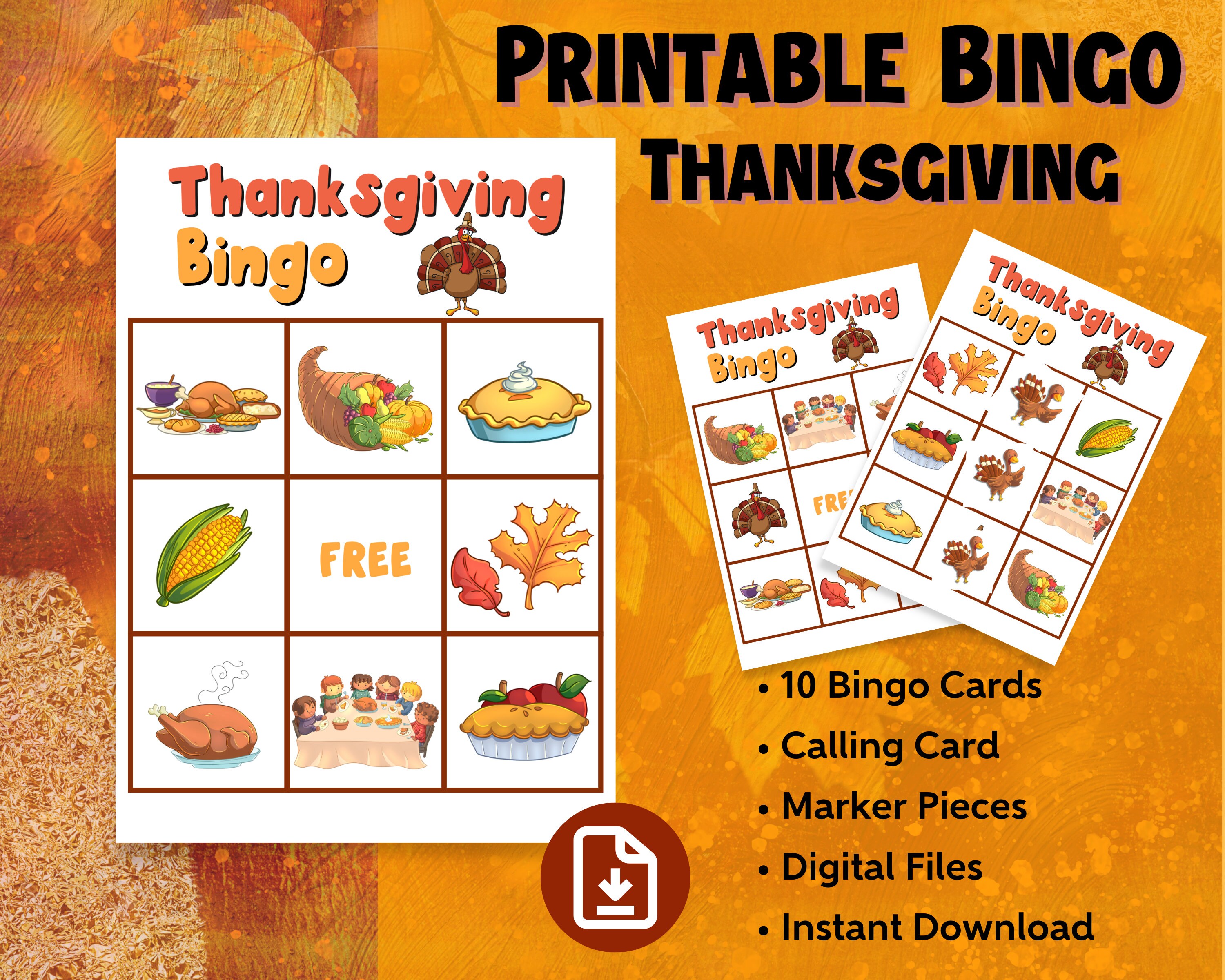 Thanksgiving Bingo Printable, Thanksgiving Printables for Kids, Pre-k ...