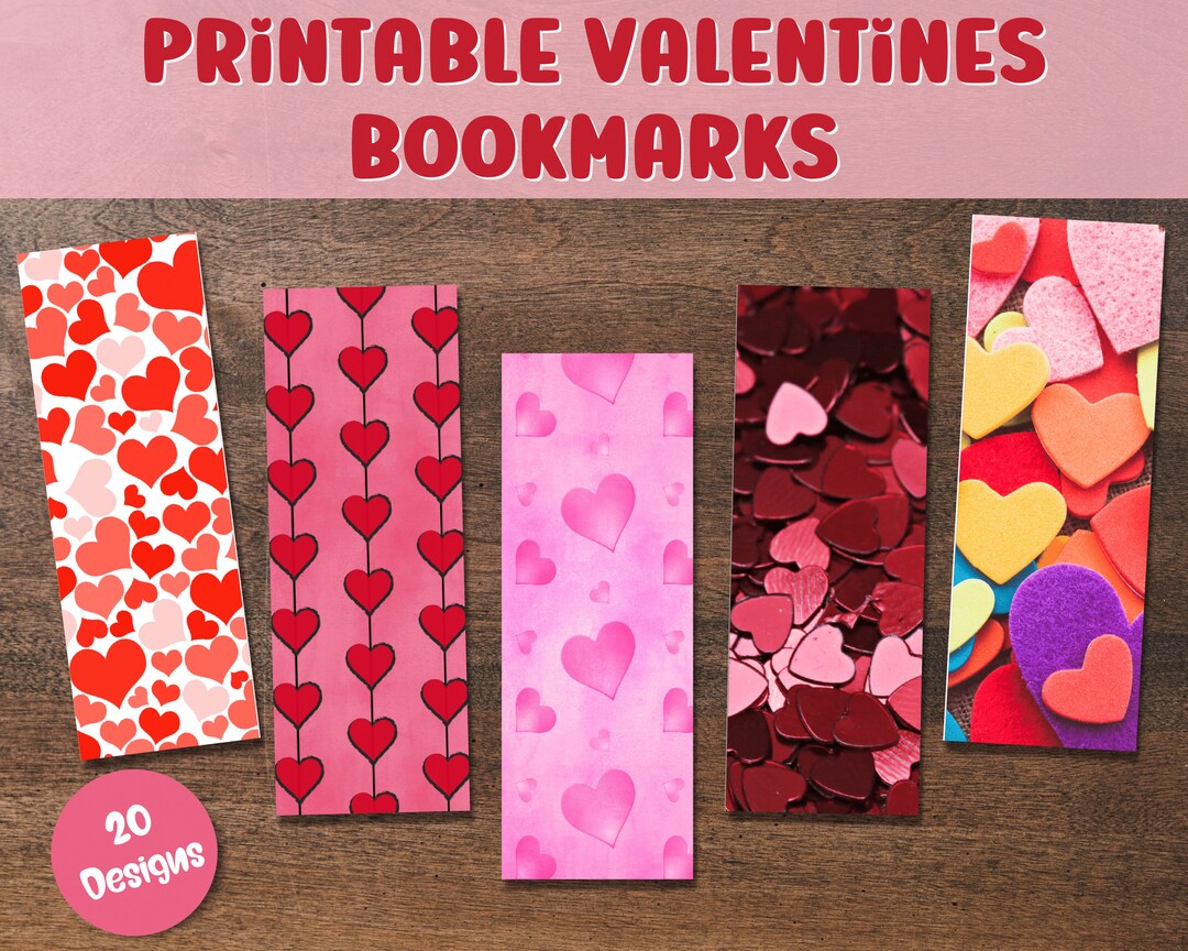 Valentines Printable Bookmark, Bookmark Printable Valentine, Party ...