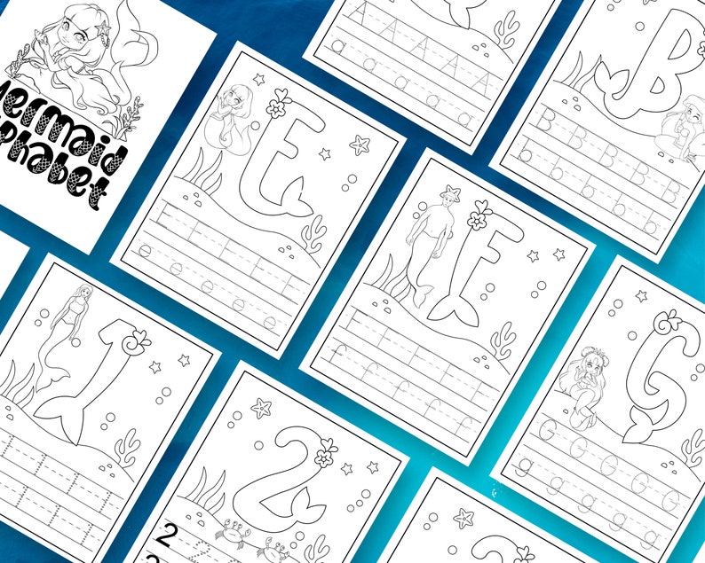 Mermaid Printable Handwriting Worksheets, Mermaid Coloring Pages ...