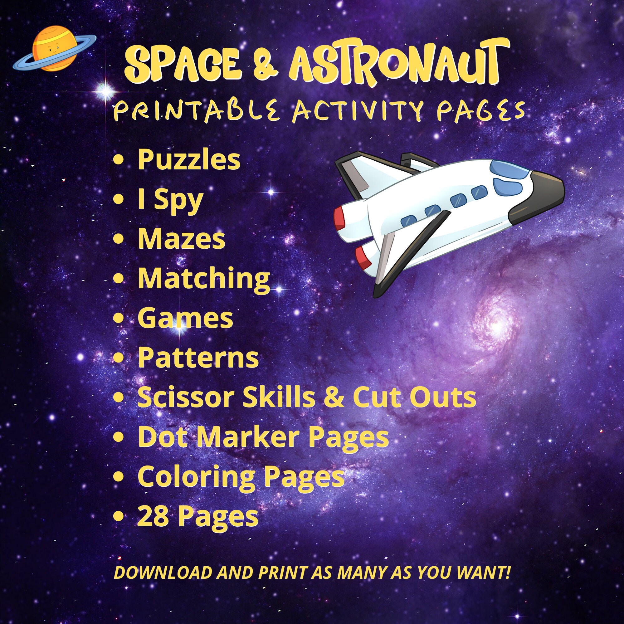 Space Printable Activities, Space Games, Space Coloring Pages ...