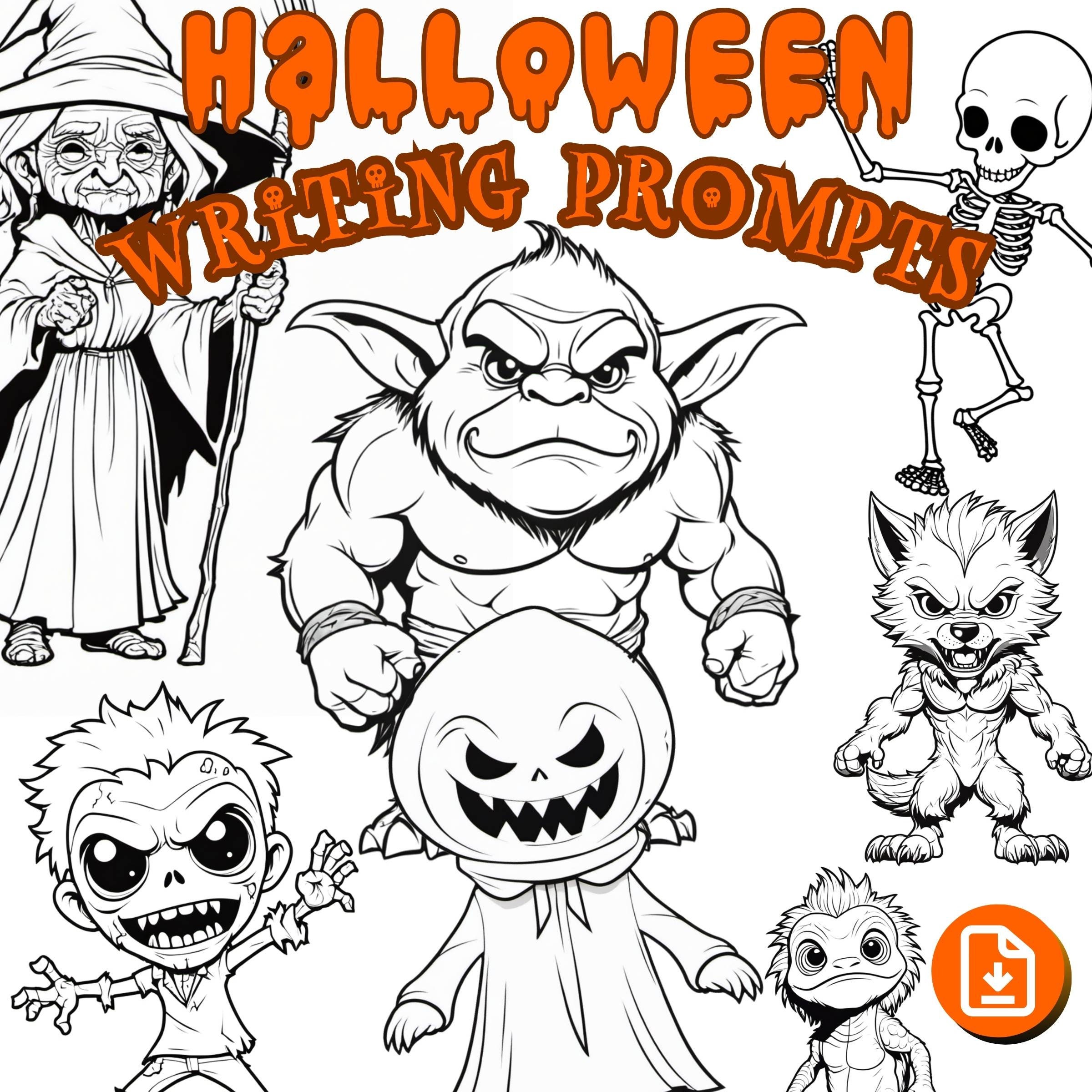 Halloween Writing Prompts for Kids, Printable Halloween Activities ...