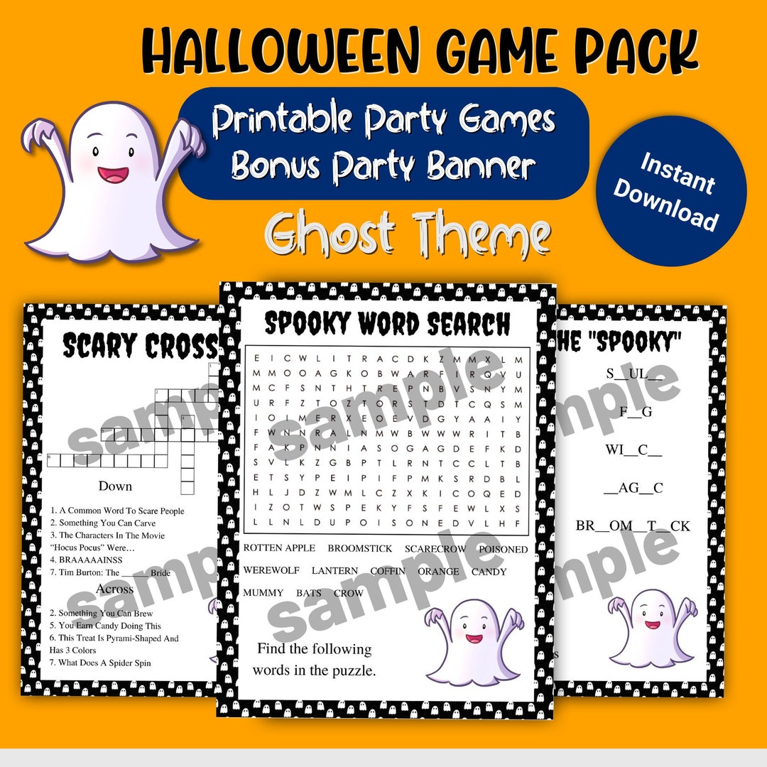 Ghost Printable, Halloween Games, Printable Party Banner, Activities ...