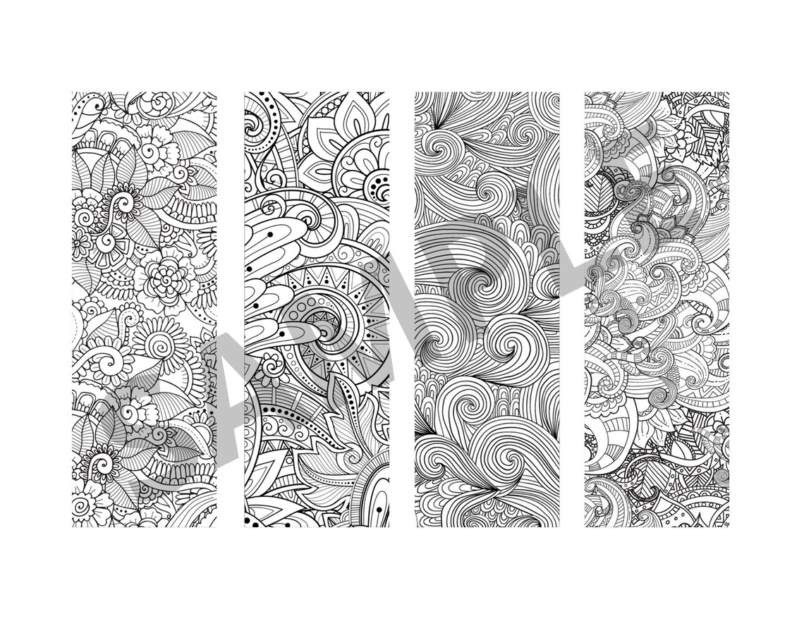 Printable Coloring Bookmarks, Printable Bookmark, Paisley Print ...