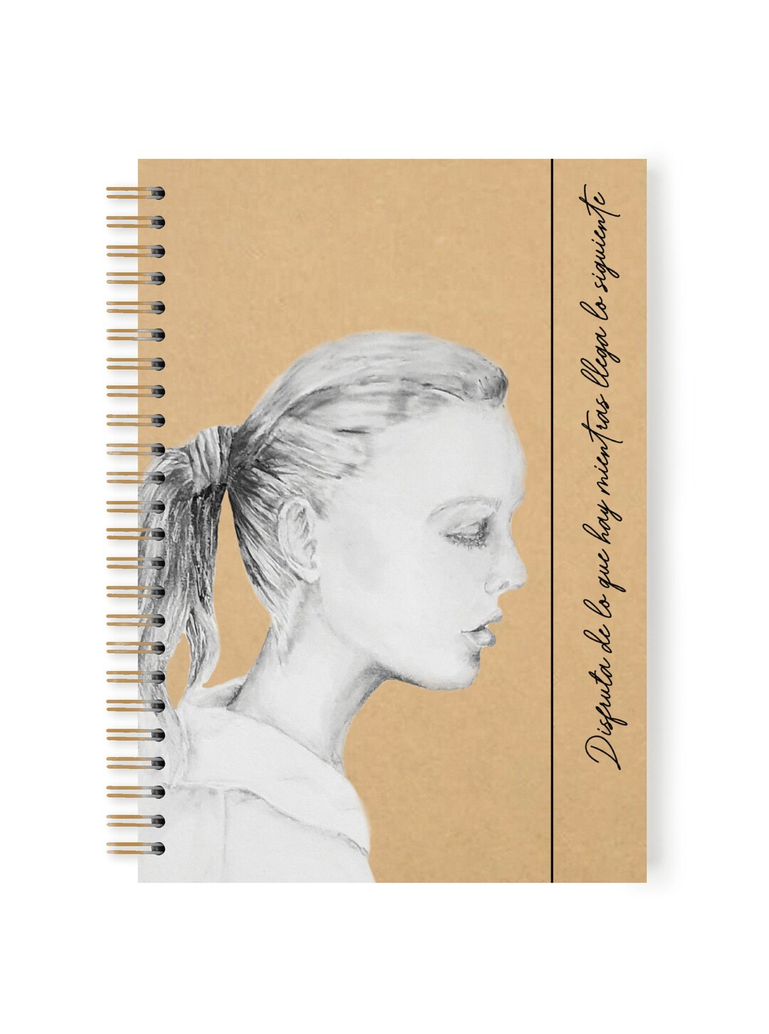 Kraft Notebook Profile , Spiral Notebooks, Profile Drawing, Face ...