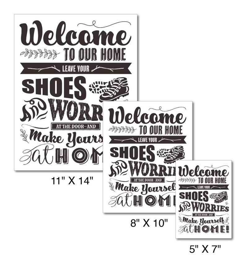 Printable Welcome Sign for Entryway – 'welcome to Our Home! Leave Your ...