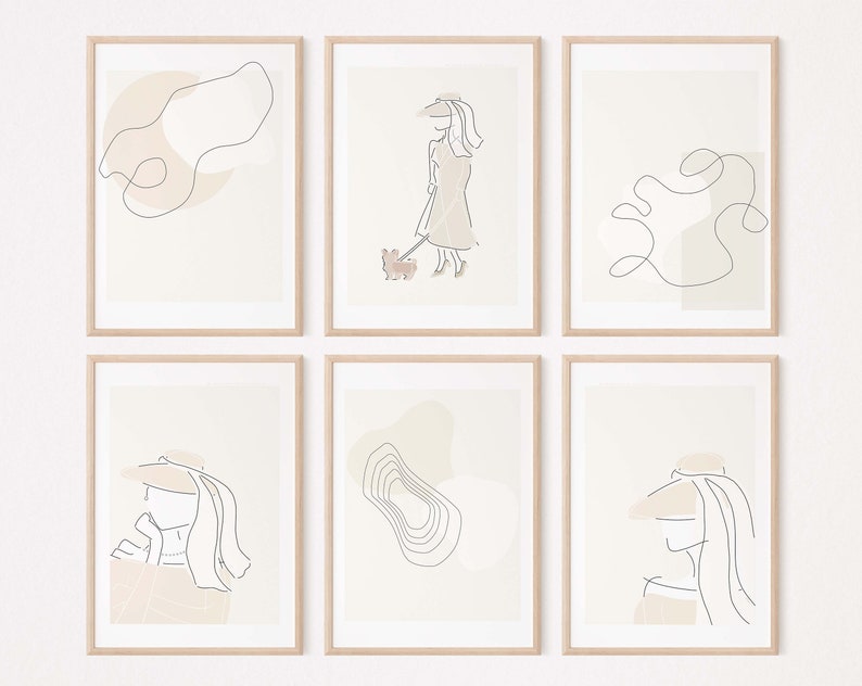 6 Piece Gallery Art Print Set Printable Wall Art Boho | Etsy