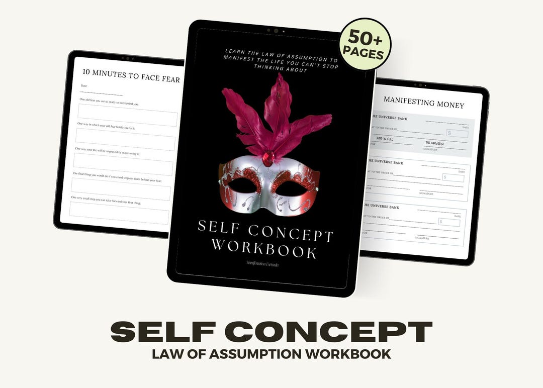 Self Concept Workbook, Law of Assumption Manifestation Guide, Boost ...