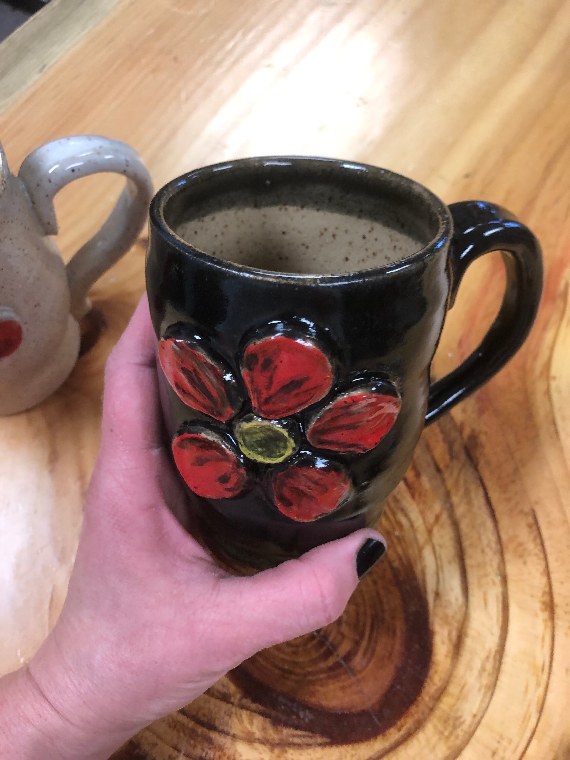 Hand Thrown Pine Tree Mug Ceramic Pottery Nature Lover - Etsy
