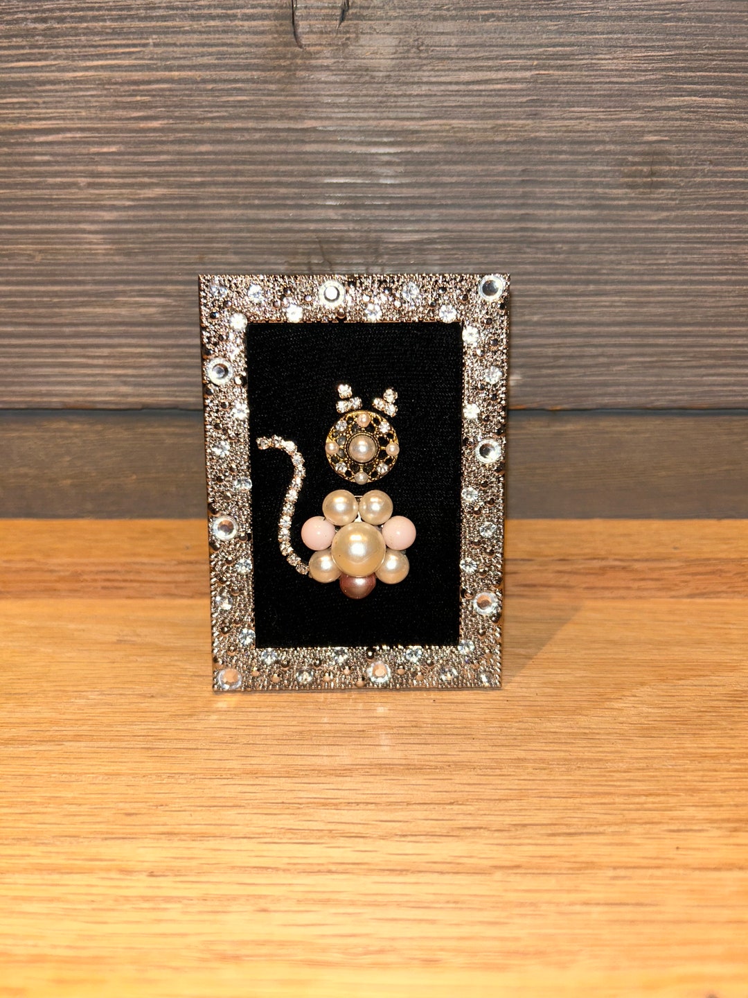 2x3 Handmade Framed Vintage Jewelry Art Cat - Etsy