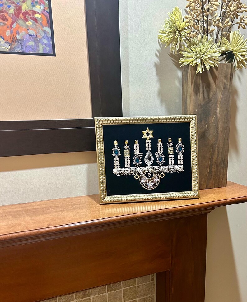 8”x10” Vintage Jewelry Art Menorah - Etsy