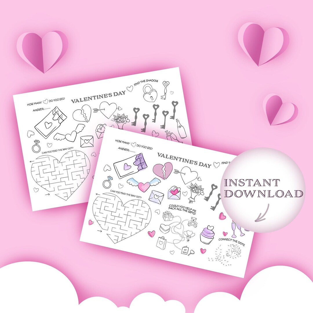 Valentine's Day Colouring & Activity Page | Printable, Print at Home ...
