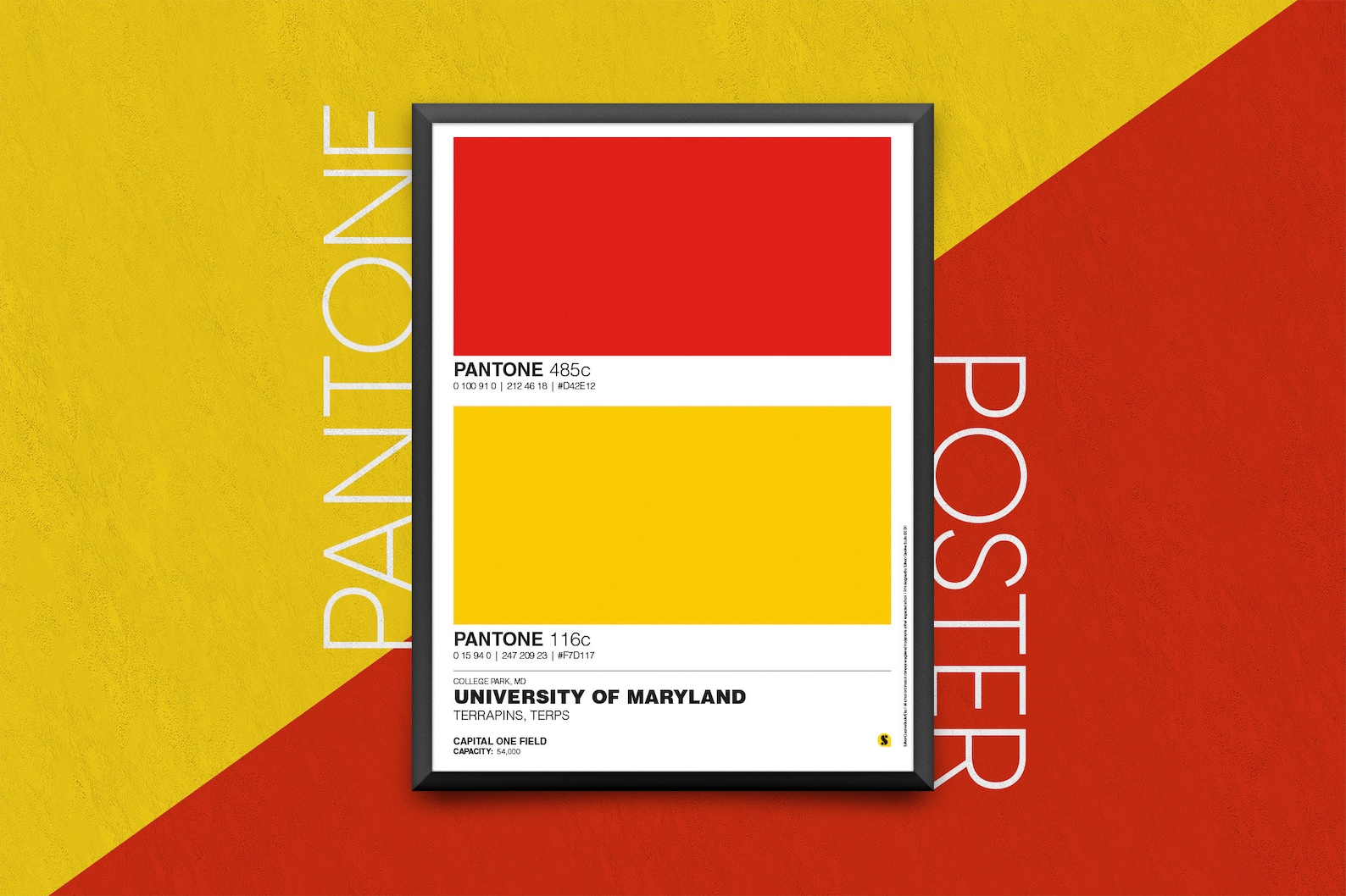 University of Maryland Pantone Color Poster | Etsy