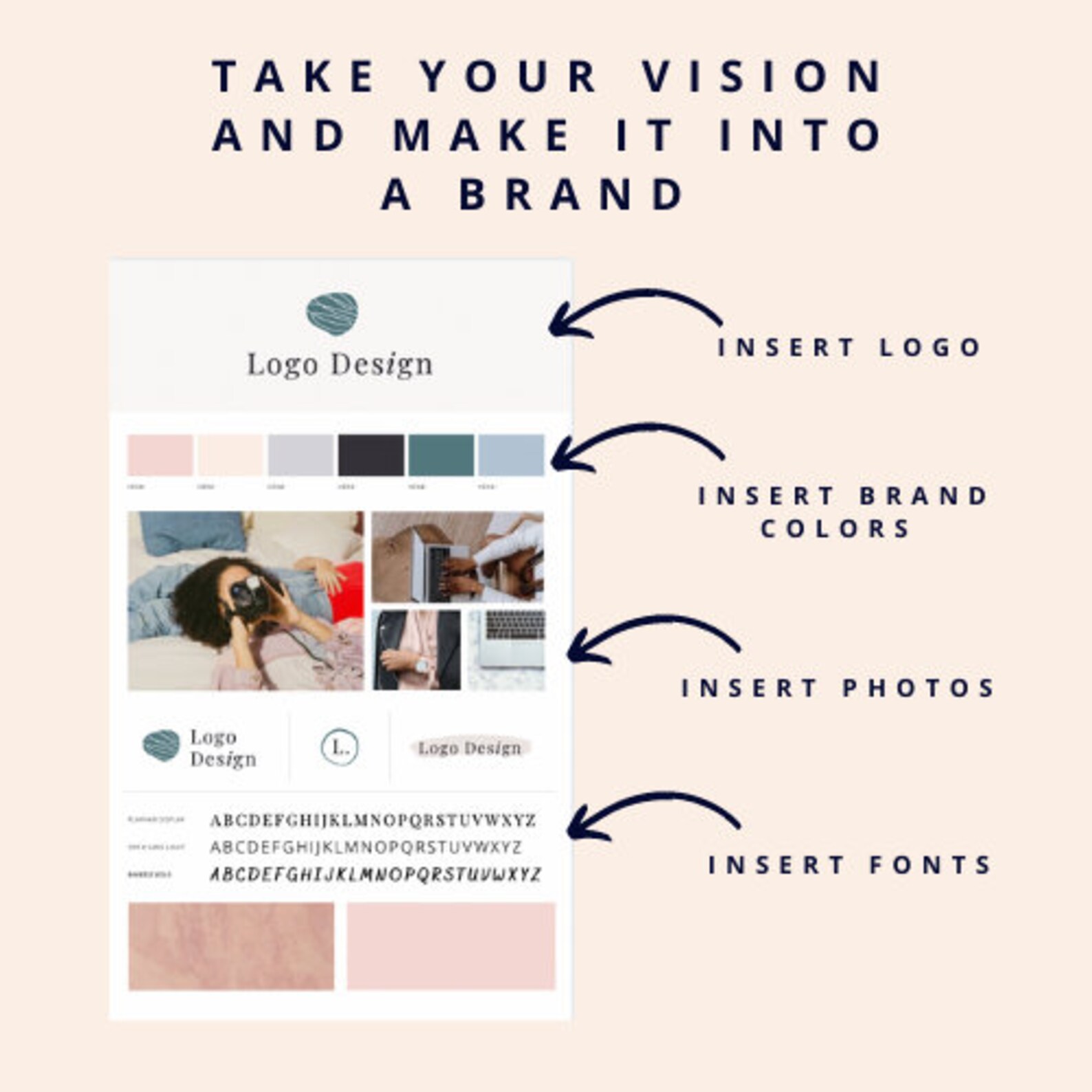 Editable Brand Boards | Brand Board Template Canva | Branding Kit ...