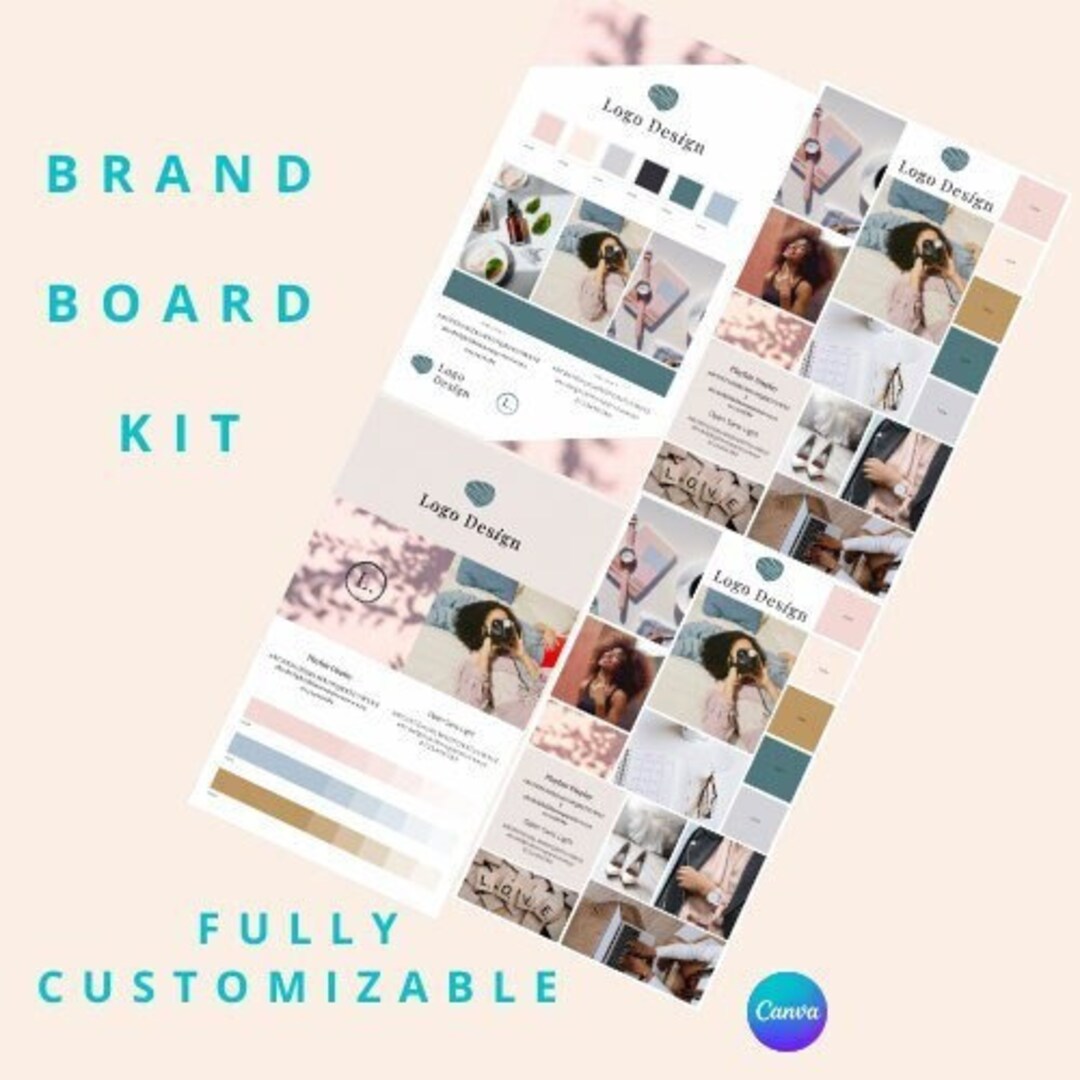 Editable Brand Boards | Brand Board Template Canva | Branding Kit ...