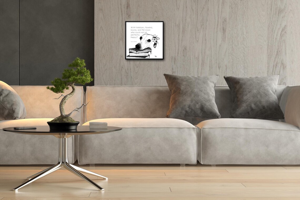 Digital Download of Whippet Drawing Oscar Wilde books, Drawing Whippet ...