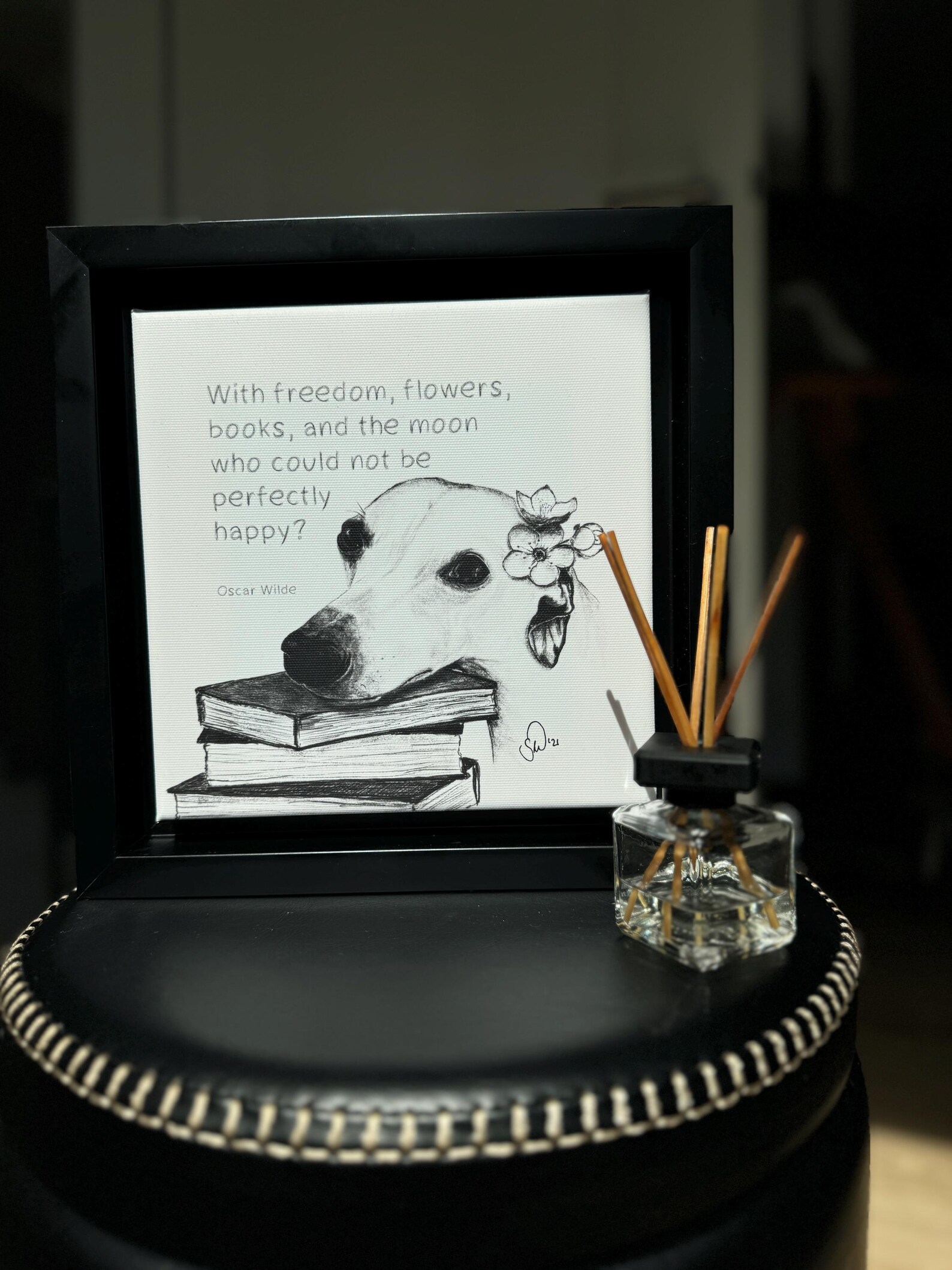 Digital Download of Whippet Drawing Oscar Wilde "books", Drawing ...