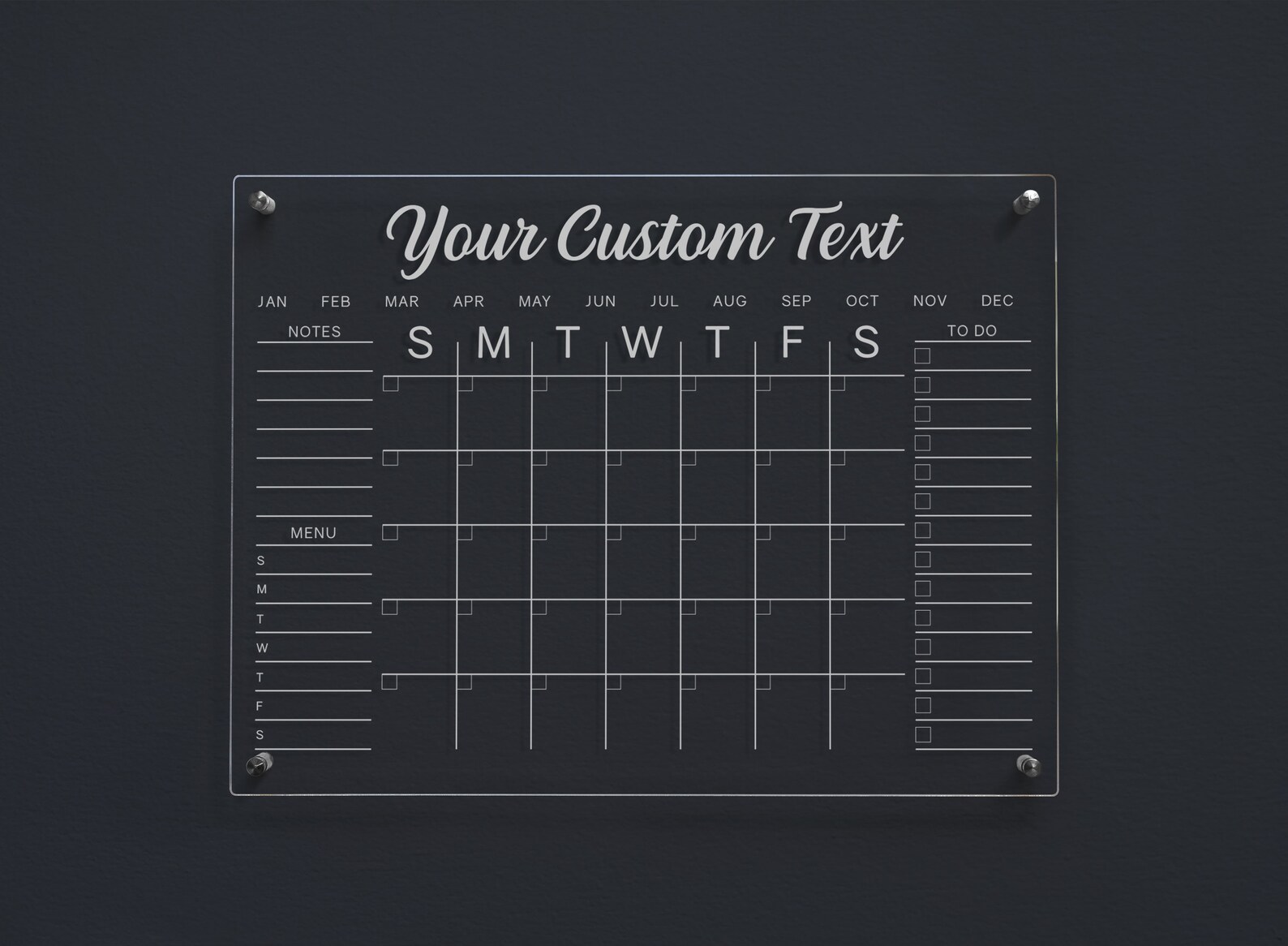 Acrylic Monthly Calendar Personalized Calendar for Wall - Etsy