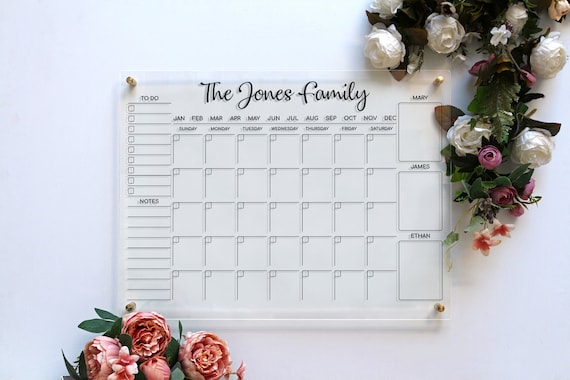 Customizable Family Calendar for 3 People Personalized - Etsy