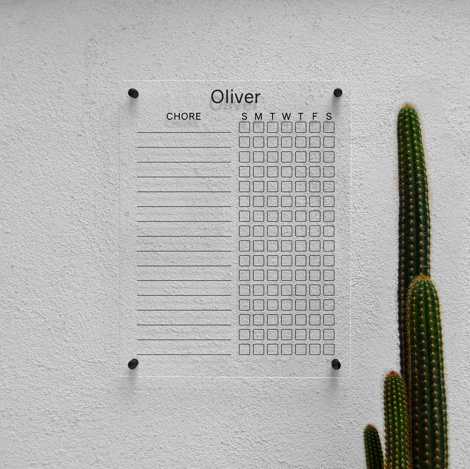 Personalized Acrylic Chore Chart | Chore Chart for Kids | Dry Erase ...